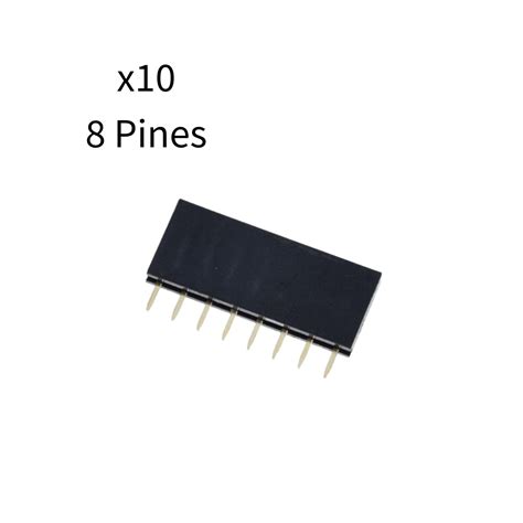 Socket Header 8 Pines Hembra 1 Fila Rectos 2 54mm Kit 10 Electronica Club
