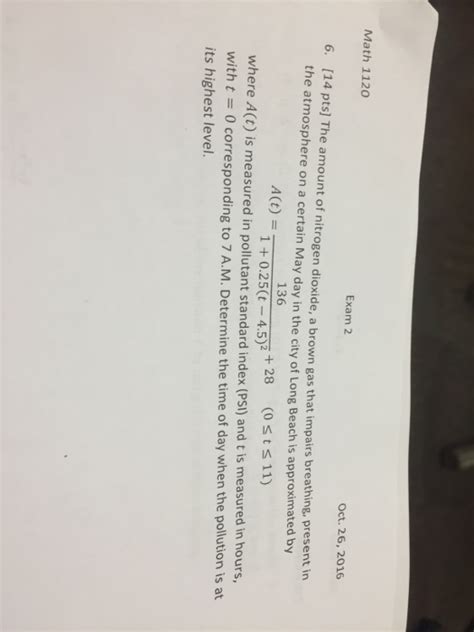 Solved The Amount Of Nitrogen Dioxide A Brown Gas That Chegg Com