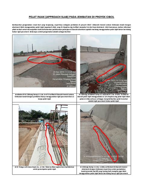 Ketidaksesuaian Pelat Injak Pada Jembatan Di Proyek Cibcil Pdf