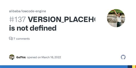 VERSION PLACEHOLDER Is Not Defined Issue Alibaba Lowcode Engine GitHub