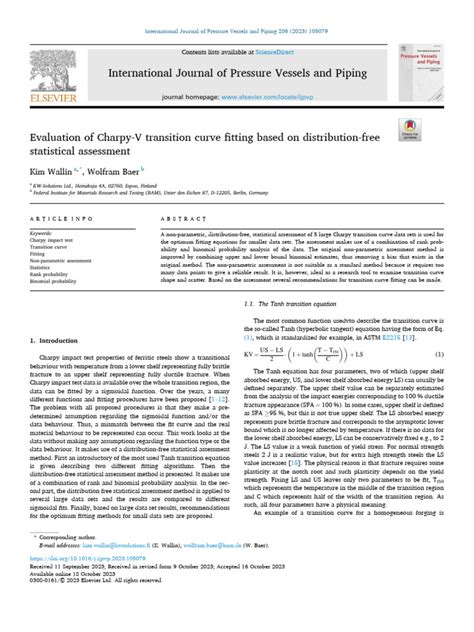 Evaluation Of Charpy V Transition Curve Fitting Based On Distribution