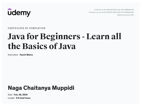Naga Chaitanya Muppidi On Linkedin Java For Beginners Learn All The Basic Of Java Udemy