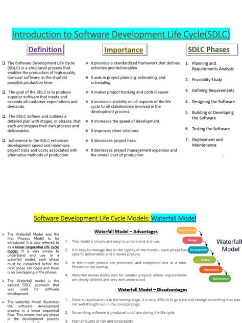 software development life cycle models pdf