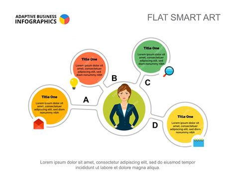 Free Vector Four Elements Flow Chart Template For Presentation