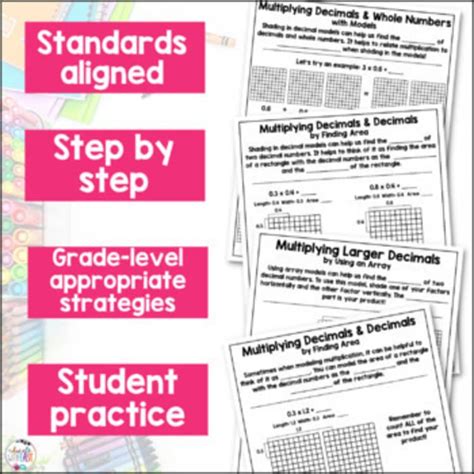 Multiplying Decimals Guided Math Notes Grids Area Models Arrays Algorithm