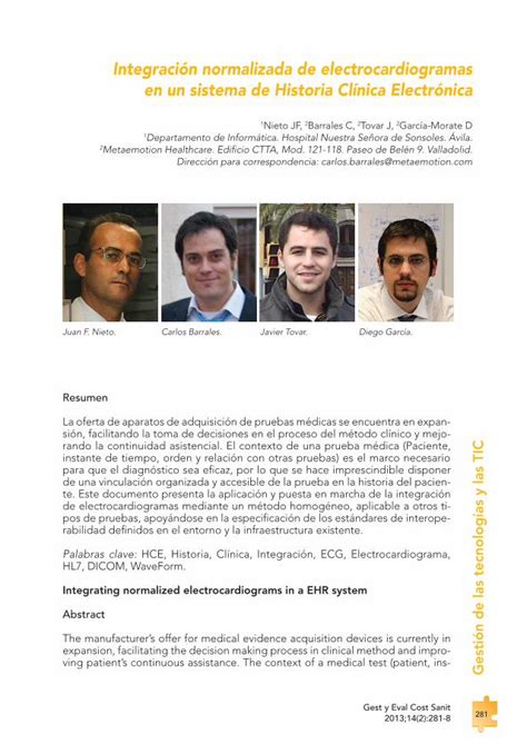 (PDF) Integración normalizada de electrocardiogramas en un ... · PDF fileLa puesta en marcha de ...