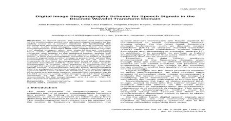 pdf digital image steganography scheme for speech signals in