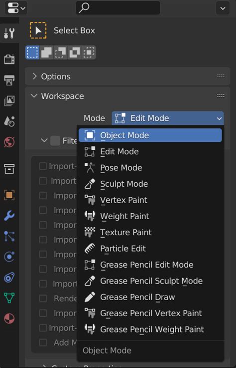 Changing Workspace Without Going Into Edit Mode Blender Stack Exchange