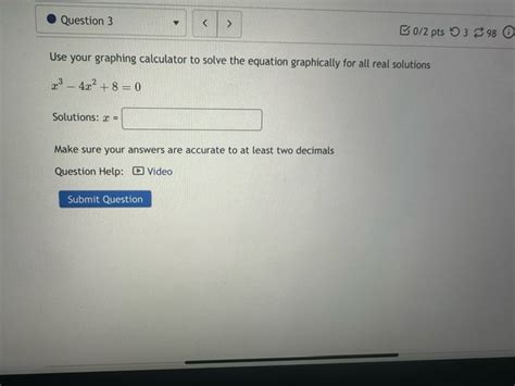 solved use your graphing calculator to solve the equation