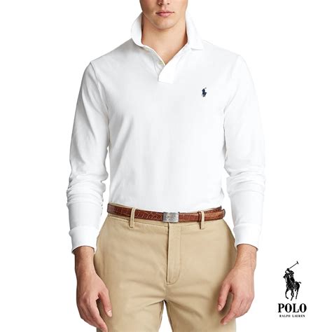 폴로 랄프로렌 클래식핏 메쉬 카라티 화이트 남성 폴로 셔츠 상품 상세 크로켓