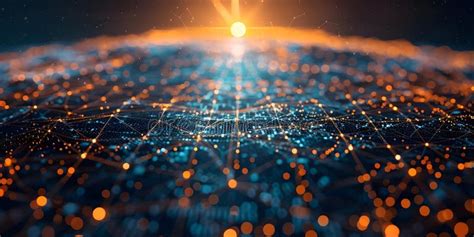 Abstract Digital Visualization Symbolizing Interconnected Global
