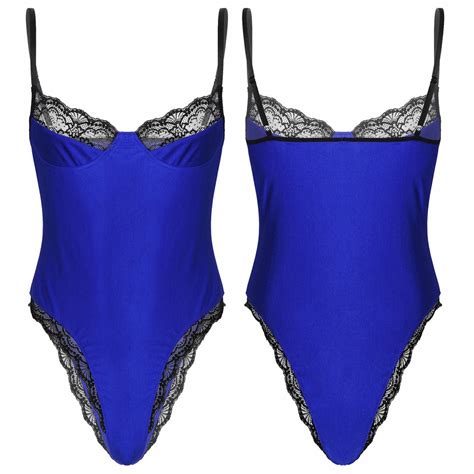 Mens Lace Sissy Bodysuit Crossdress Lingerie Set Underwear One Piece