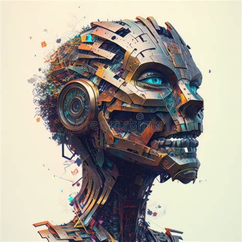 Robot Head Concept Of Artificial Intelligence Generative Ai Stock Illustration Illustration