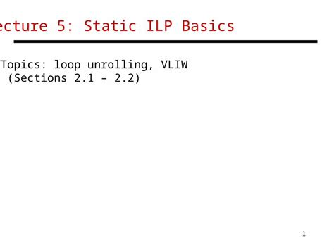 ppt lecture 5 static ilp basics dokumen tips