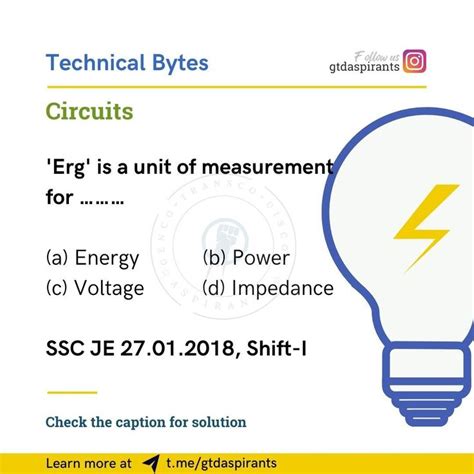 Correct Option A Energy Explanation Erg Is A Unit Of Measurement For Energy Generally