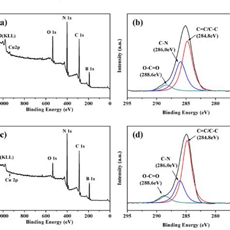A Xps Survey Spectrum And B Xps C1s Core Level Spectrum Of 73 C