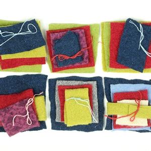 Wool Natural Fiber Dyed Patch Kit For Visible Mending G Small Wool Fiber Patch Assortment