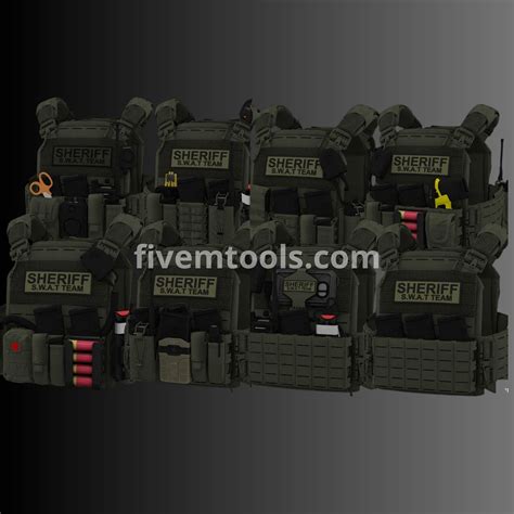 Fivem Swat Sheriff Vest Pack Tactical Eup Addon 2k And 4k Textures Male And Female Variants