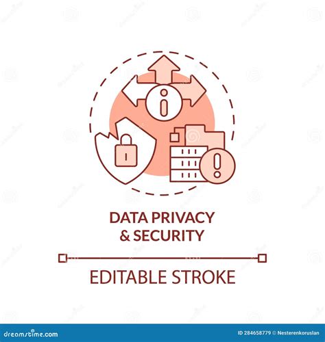 2d Data Privacy And Security Concept Linear Icon Cartoon Vector 284658779