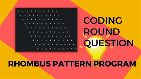Rhombus Pattern Program Asked In Coding Rounds Youtube