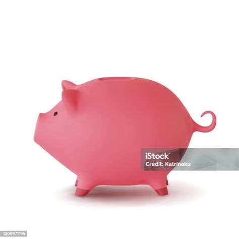 흰색 배경 벡터에 고립 된 돼지의 형태로 3d 현실적인 머니 박스 0명에 대한 스톡 벡터 아트 및 기타 이미지 0명 3차원 형태 가계 Istock