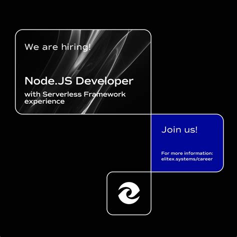 Elitex On Linkedin We Are Hiring Nodejs Developer With Serverless Framework Experience