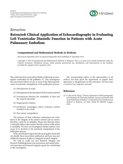 Pdf Retracted Clinical Application Of Echocardiography In Evaluating Left Ventricular