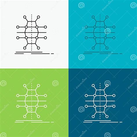 Distribution Grid Infrastructure Network Smart Icon Over Various