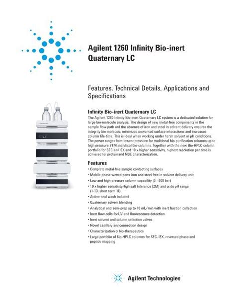 Agilent Infinity Bio Inert Quaternary LC T E A M