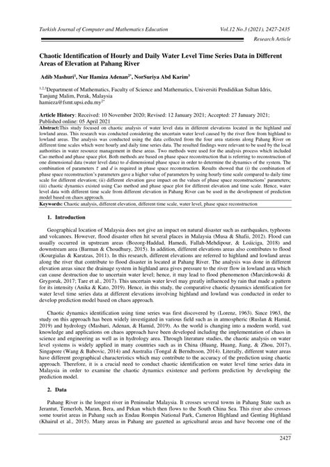 Pdf Chaotic Identification Of Hourly And Daily Water Level Time