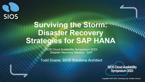 Webinar Disaster Recovery Strategies For Sap Hana Sios
