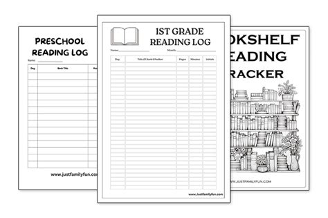 20 free reading log printable templates