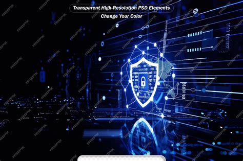 premium psd padlock of cyber security digital data technology global