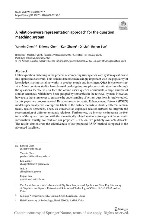 A Relation Aware Representation Approach For The Question Matching