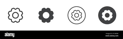 Settings Icon Simple Flat Vector Symbol Outline Collection Set Logo Stock Vector Image And Art Alamy