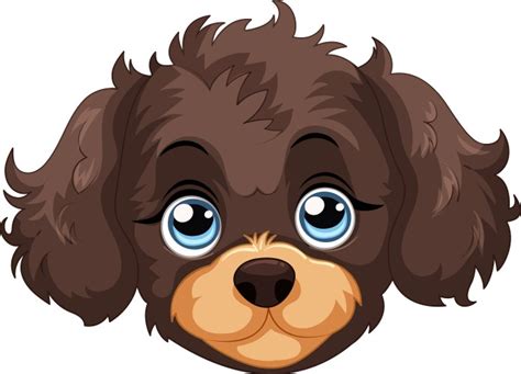 Cute Animated Puppy With Big Blue Eyes Royalty Free Vector