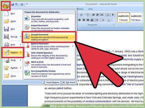 Ways To Set Reset Remove And Recover The Password Of MS Word Files
