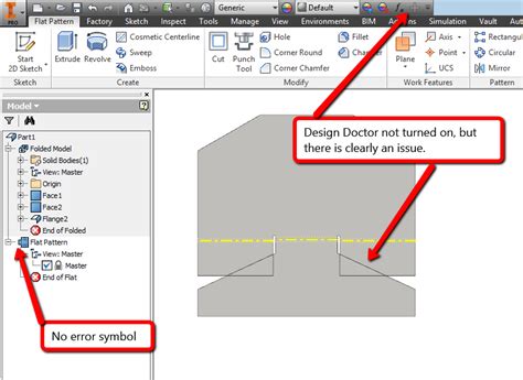 Show Error When Sheet Metal Flat Pattern Fails Autodesk Community