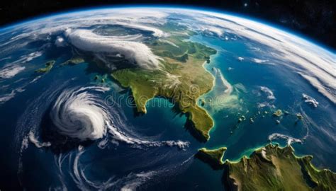 A Breathtaking View Of Earth From Space Showcasing Detailed Land And