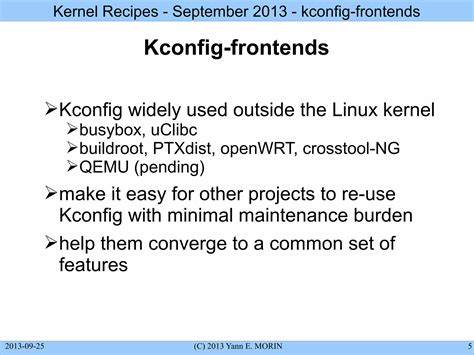 Kernel Recipes Kconfig Frontends A Packaging Of The Kconfig Parser And Frontends Pdf