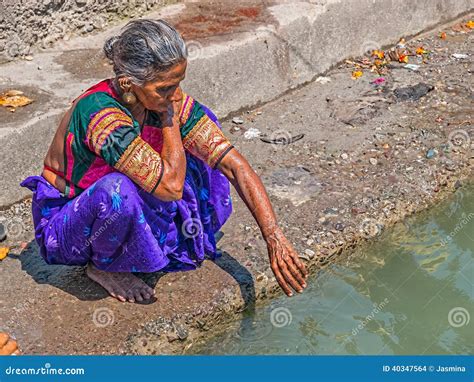 Woman Bathing In The Ganges At Rishikesh Editorial Stock Image Image