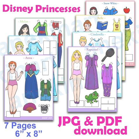 Disney Princess Paper Dolls Coloring Pages [2025]