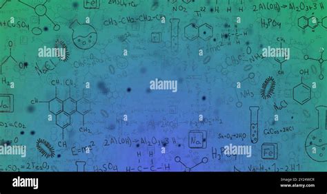 Chemical Formulas And Molecular Structures Over Abstract Scientific