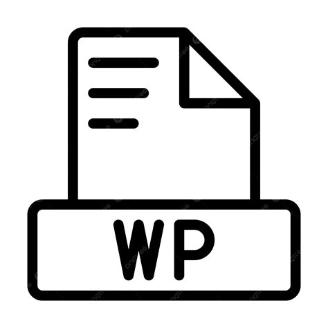 Wp File Icon Outline Extension Icons Format Symbols Vector Illustration