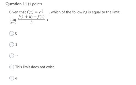 solved question 11 1 point given that f x ei f 1 h