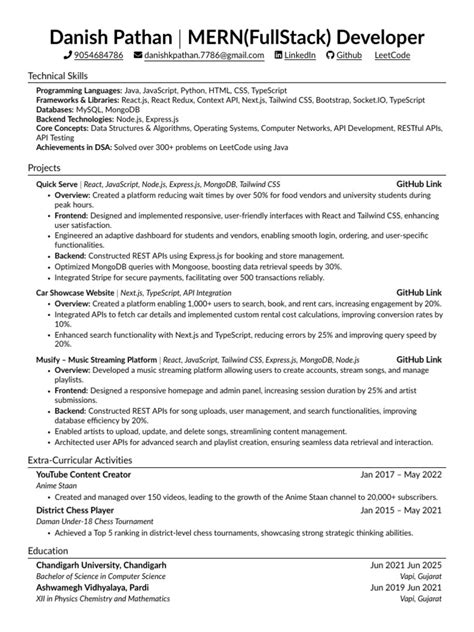 Danishresume Pdf Java Script Computing
