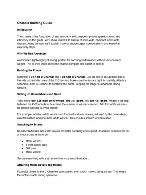Building Instruction Script Pdf Gear Axle