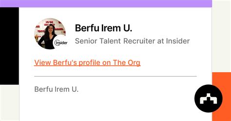 Berfu Irem U Senior Talent Recruiter At Insider The Org
