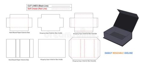 Luxury Rigid Box Magnetic Rigid Boxes Dieline Template And 3d Box