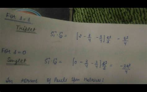 consider a system of two spin 1 2 particles with total spin s s1 s2 where s1 and